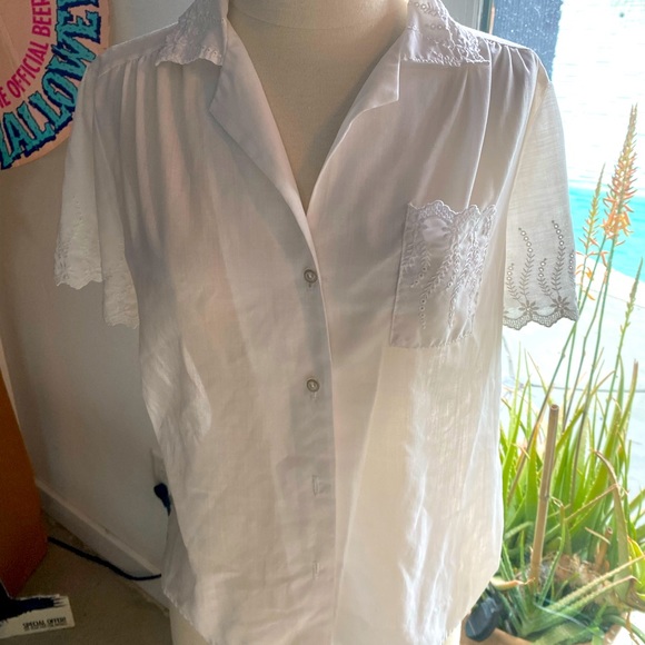 Tops | Eyelet Button Up Top | Poshmark